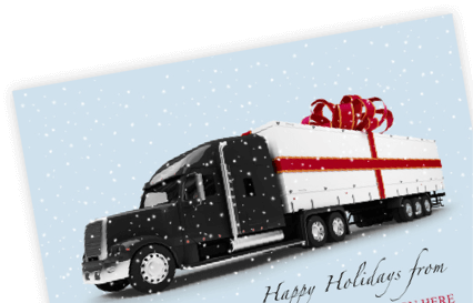 Decorated Truck Christmas Card - Refuse Truck Holiday Cards