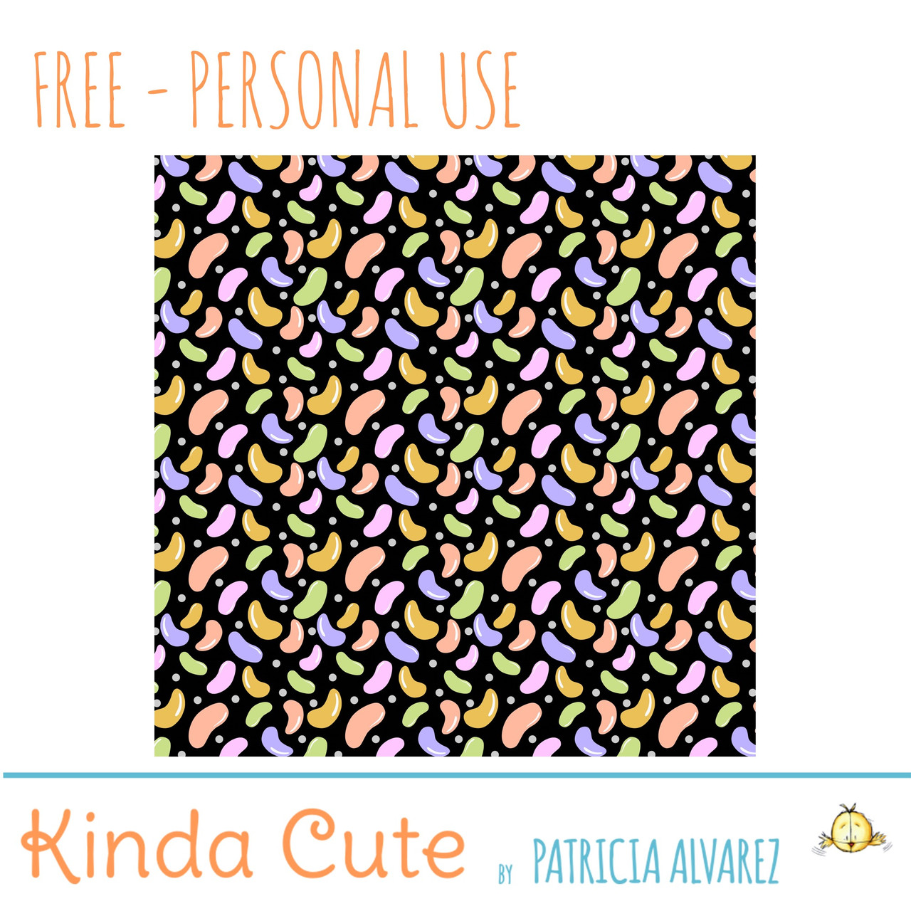 Free Colorful Jelly Beans Digital Paper - Kinda Cute by Patricia Alvarez