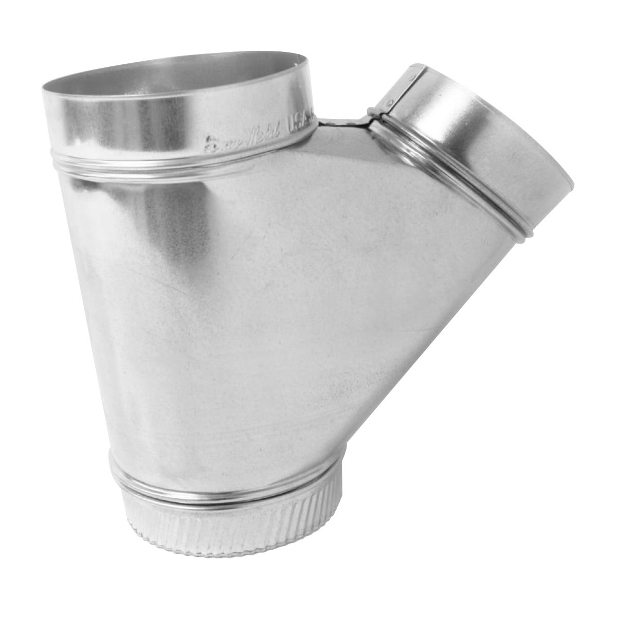 7" x 7" x 5" Galvanized WYE Air Flow - 26 Gauge - Lindemann Chimney Supply