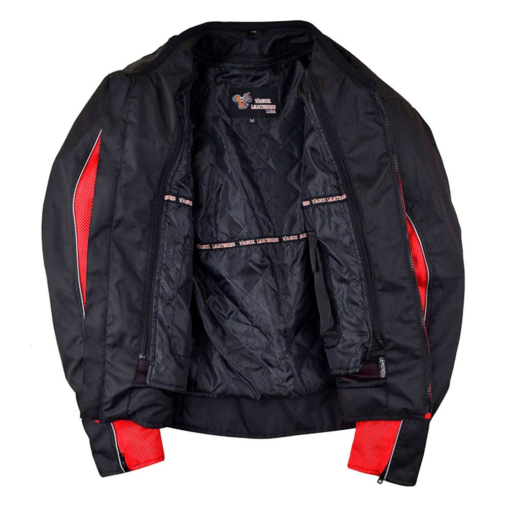 VANCE LEATHERS USA Advanced 3-Season Mesh/Textile CE Armor Motorcycle ...