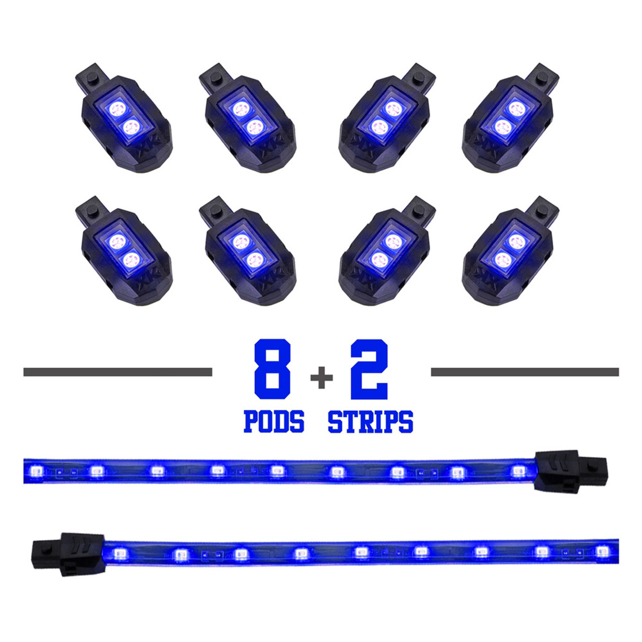 Xkglow 8 Pods 2 Strips Xkglow Led Accent Motorcycle Light Kit