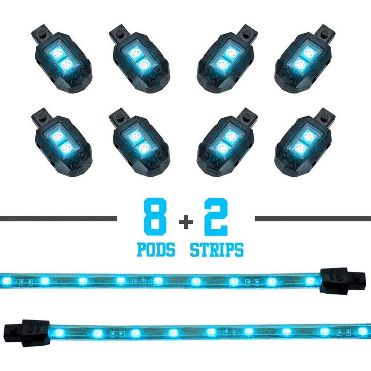 Xkglow 8 Pods 2 Strips Xkglow Led Accent Motorcycle Light Kit