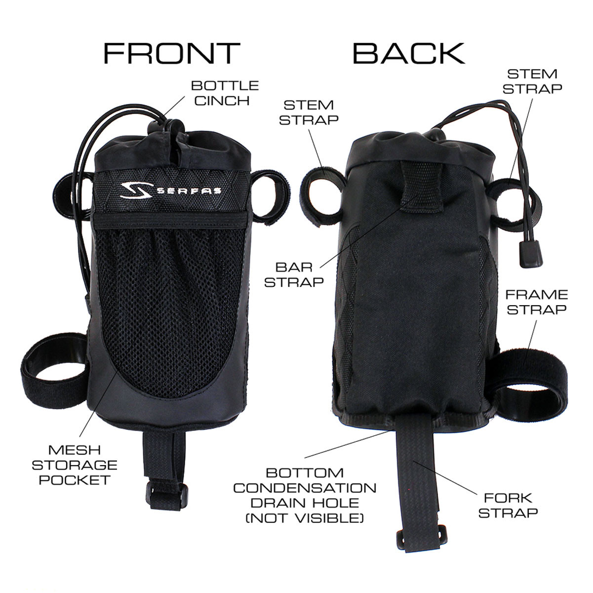 SERFAS Bar-Tender Black Handlebar Bag LT-BT1BK
