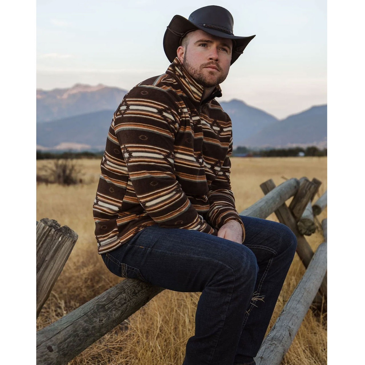 OUTBACK TRADING Men Colt Henley Pullover 42210-BRN