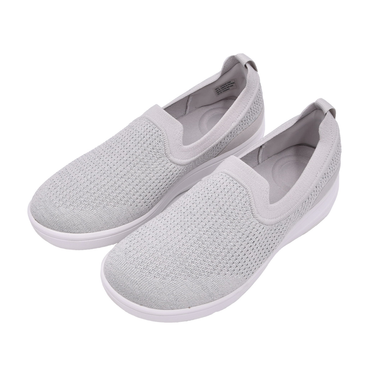 FITFLOP Super-Q Knit Slip-Ons, Color: Arctic Grey/Silver, Size: 10 (JM2 ...