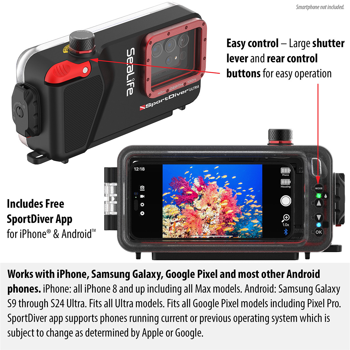 SEALIFE SportDiver Ultra With Light Smartphone Housing SL406