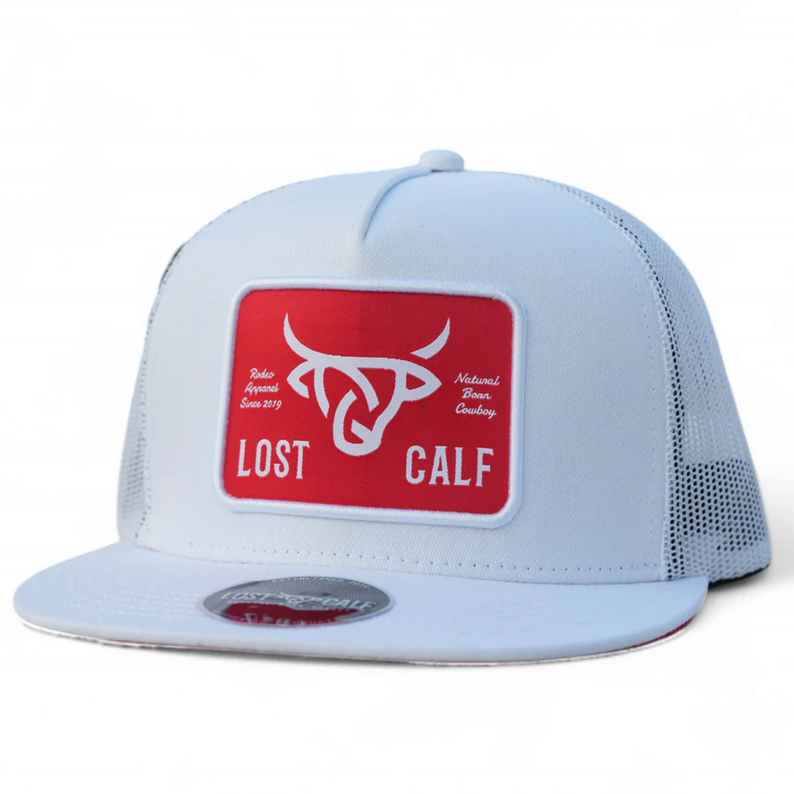 LOST CALF Plate White Red Flat Cap LCF00063