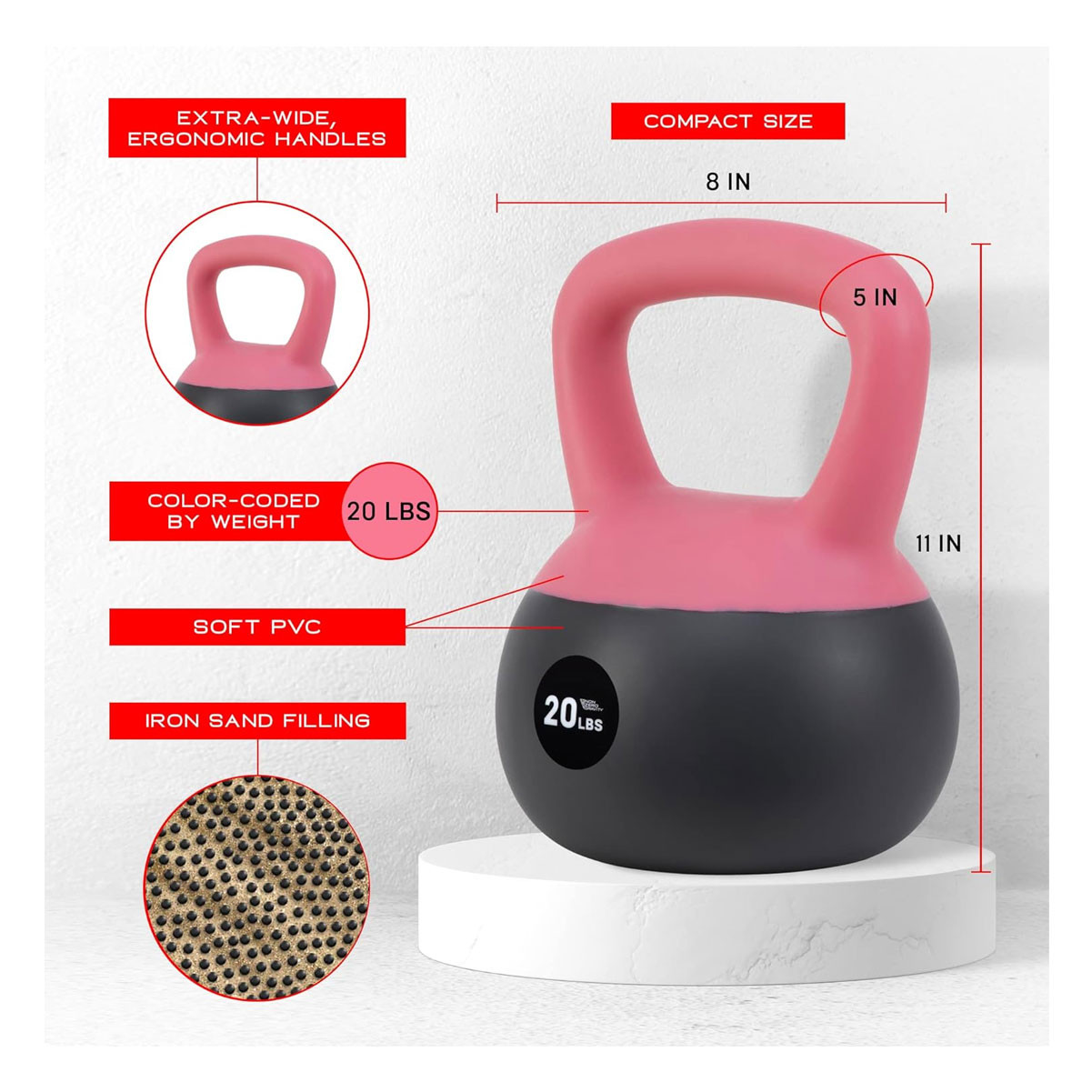 NONZERO GRAVITY 20lb Iron Sand Soft Kettlebell NZ-SK-20