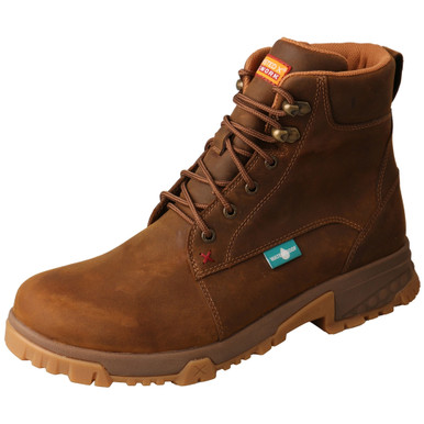 TWISTED X Mens Distressed Saddle 6in Work Boot MXCW001