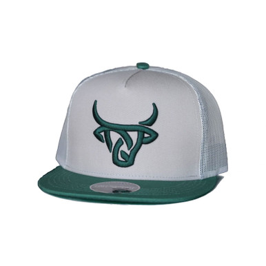 LOST CALF Forest Green Tan Flat Cap LCF00018