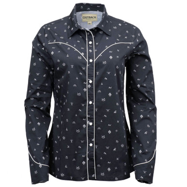 OUTBACK TRADING Cattle Brand Shirt 40308