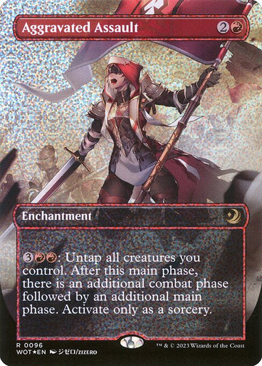 Aggravated Assault (WOT) (Confettifoil) (Full Art) (#96) - MTG Pirulo