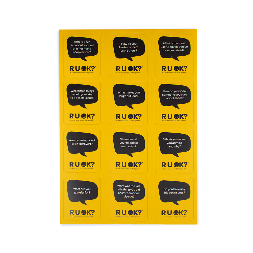 Conversation Starter Sticker (pack of 10) - R U OK? Merchandise