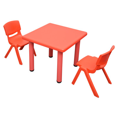 60x60cm Kids Children Square Red Activity Table with 2 Red Chairs ...