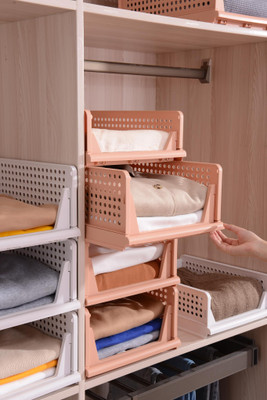 8x Foldable Stackable Slidable Multi Purpose Plastic Storage Drawer Box ...