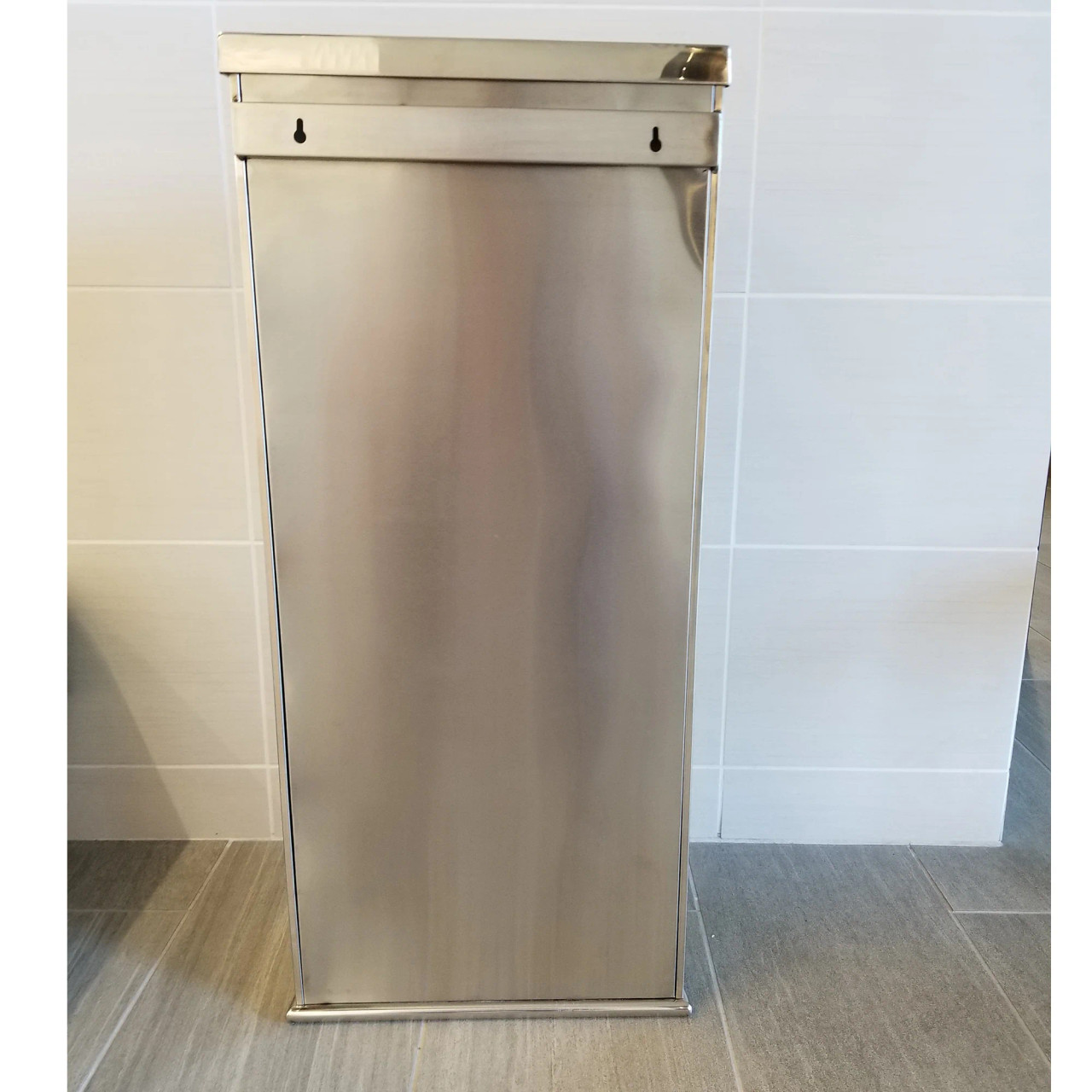 9 Gallon Stainless Steel Half-Round Side-Entry Trash Can