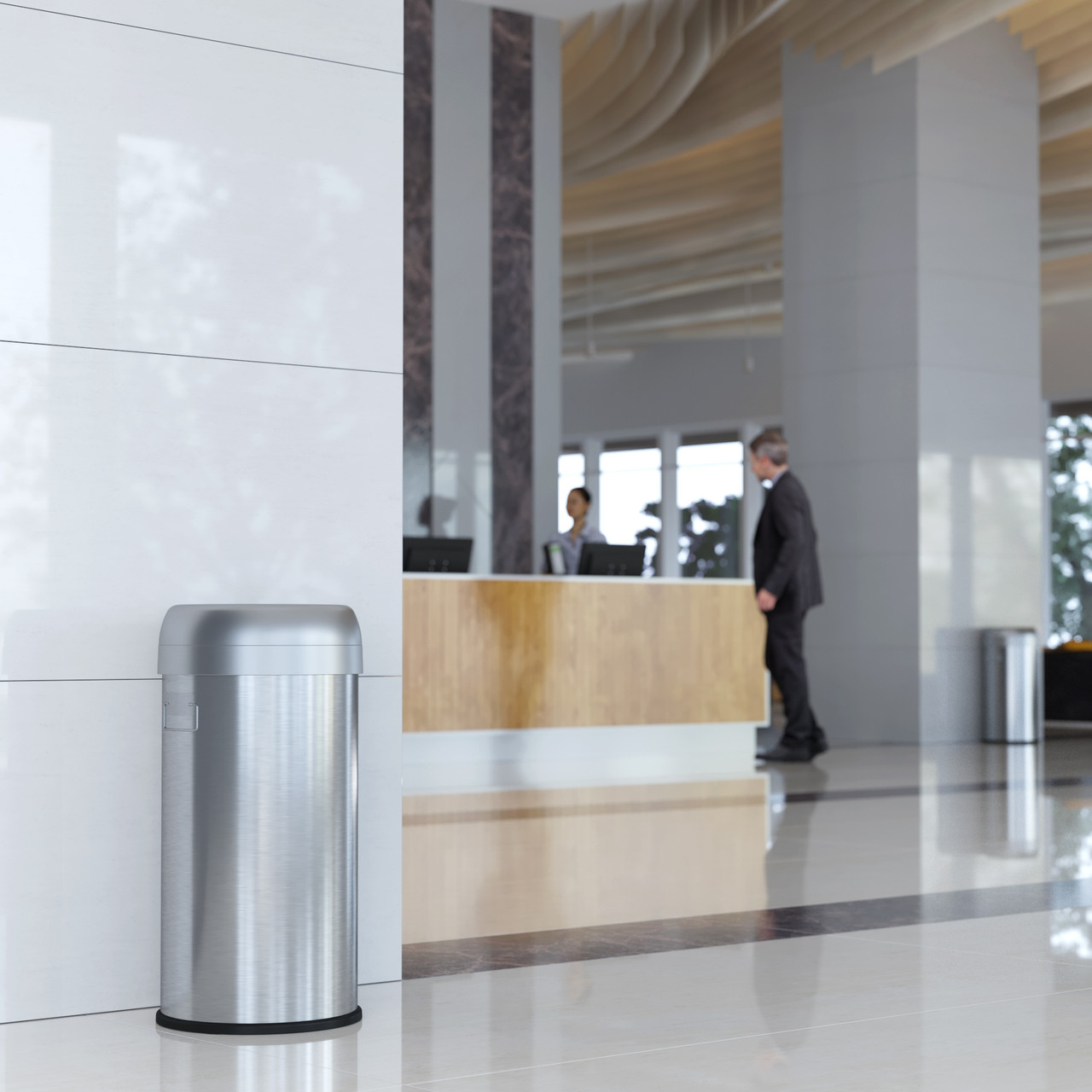 Chic 16-Gallon Open-Top Stainless Steel Waste Bin