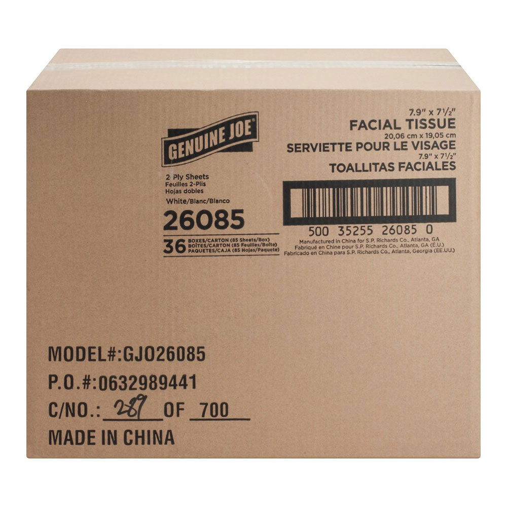 Genuine Joe Cube Box Facial Tissue | 2-Ply | Soft & Convenient