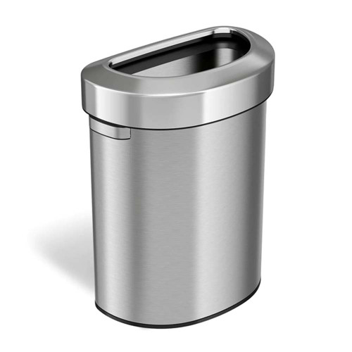 18-Gal Stainless Steel Trash Can | Semi-Round Design
