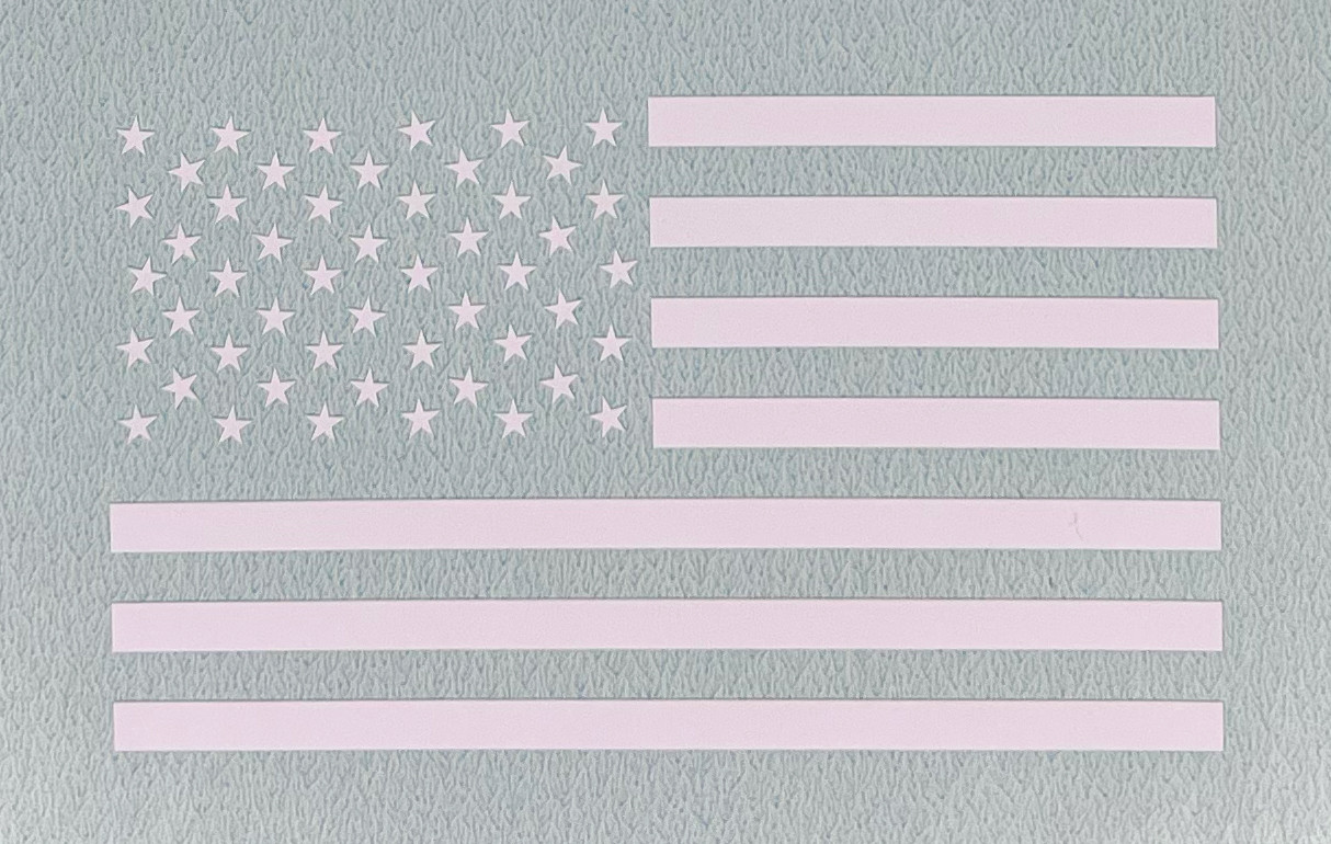 American Flag White Decal