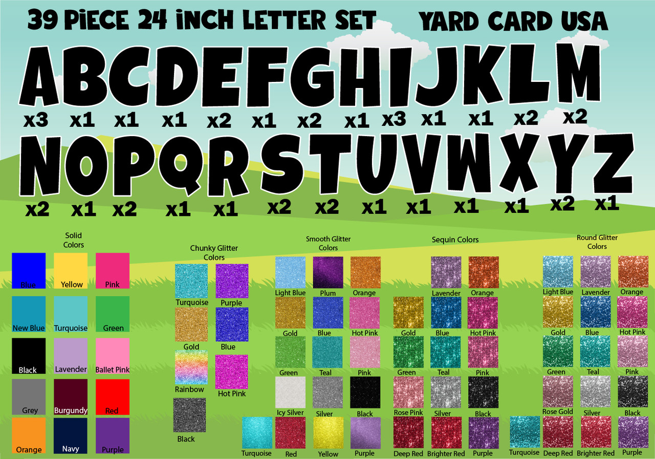 24 inch 39 letter set yard card supply
