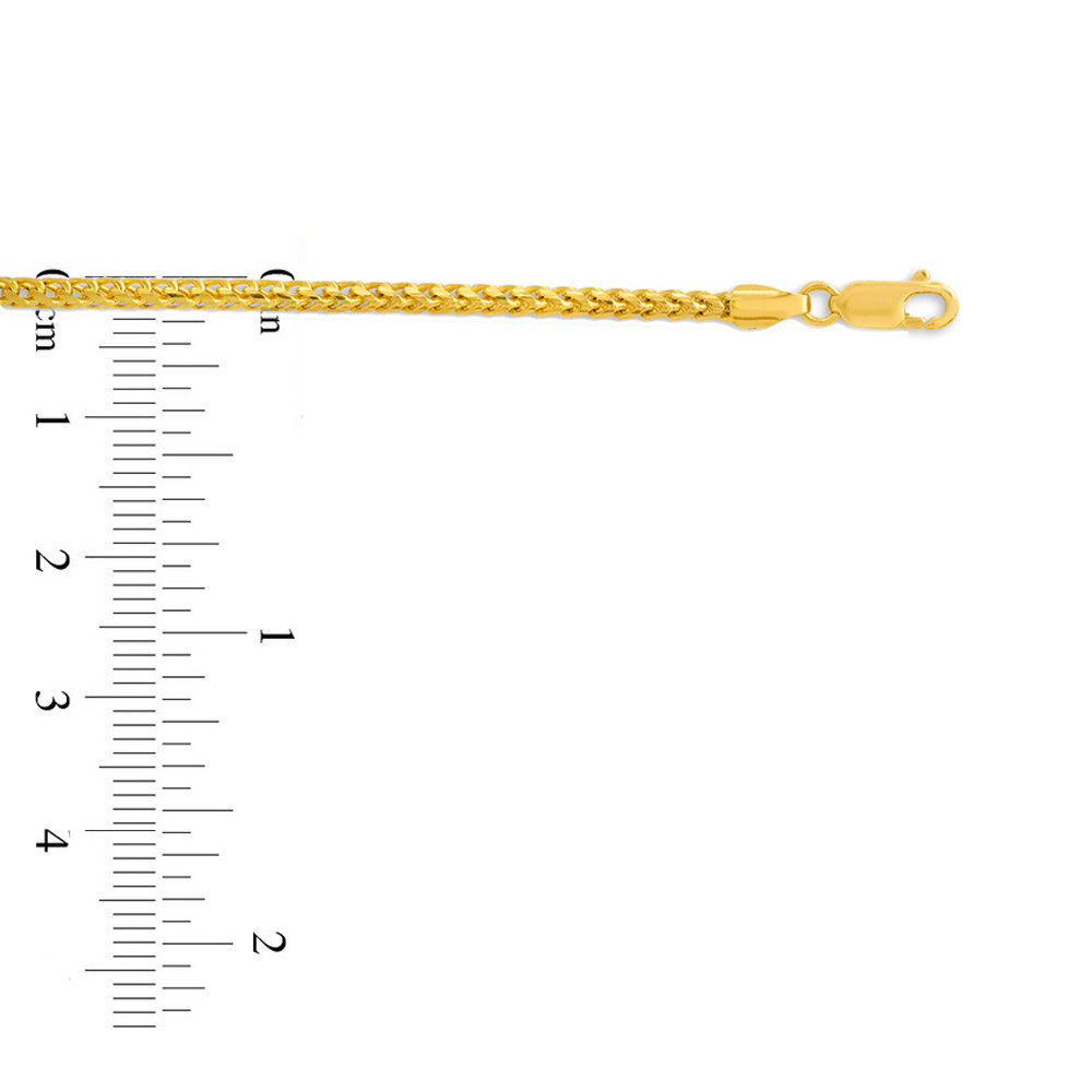 14k Gold 1.5mm Diamond Cut Franco Chain 22 Inches | Sarraf.com