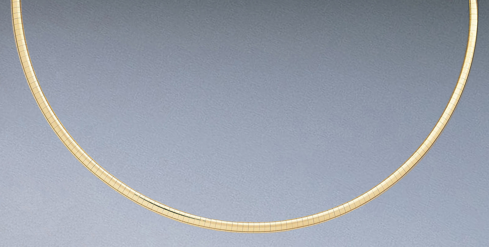 14k Gold 4mm Domed Omega Necklace 20 Inches | Sarraf.com