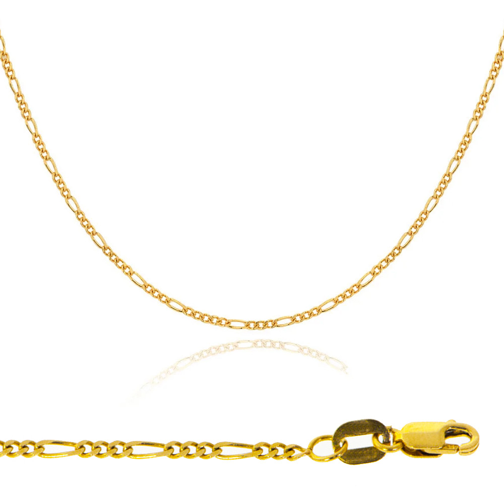 14k Gold 1.8mm Figaro Chain 16 Inches | Sarraf.com