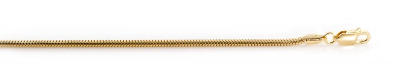 14K Yellow Gold 2.0mm Round Snake Chain 20 Inches | Sarraf.com