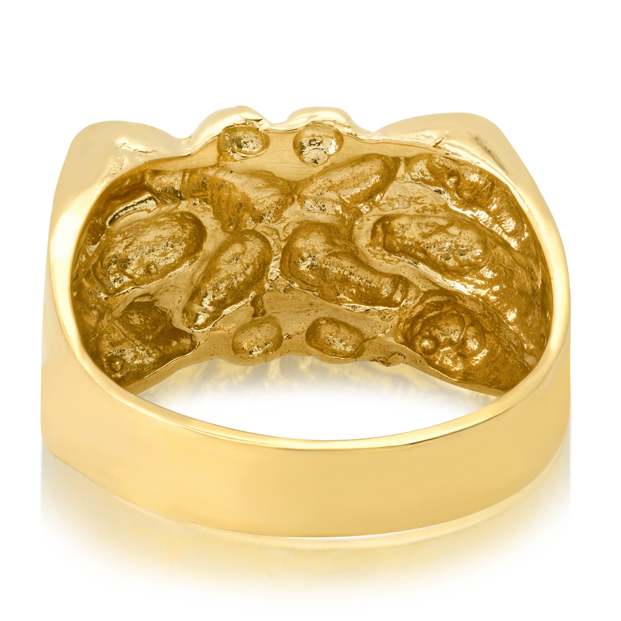 14k Gold 12.0mm Men's Nugget Ring | Sarraf.com