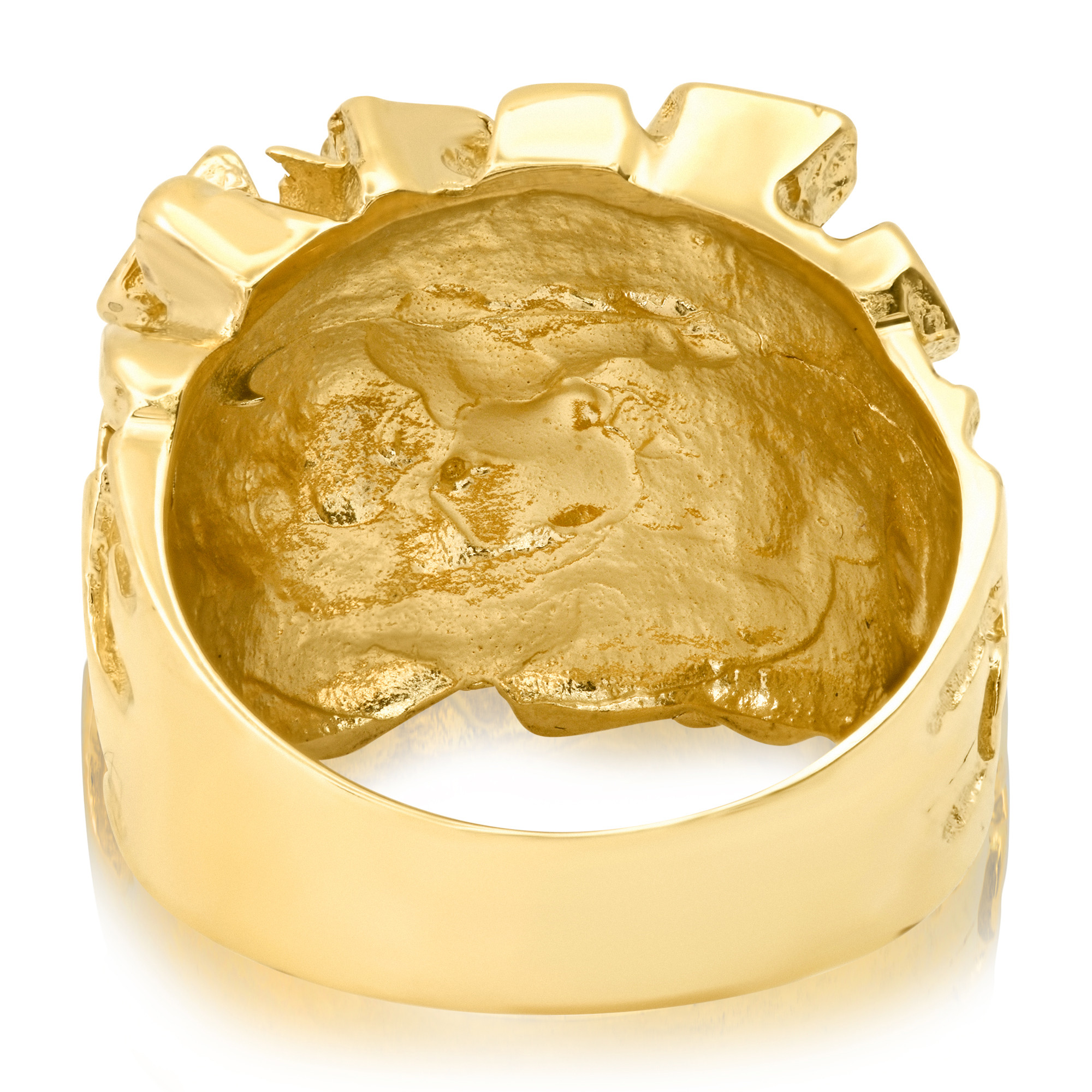 14k Gold 18mm Men's Nugget Ring | Sarraf.com