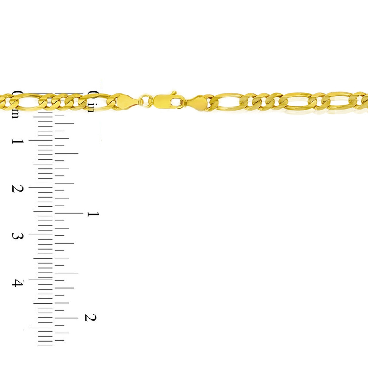 18K Yellow Gold 4.0mm Figaro Chain 24 Inches | Sarraf.com