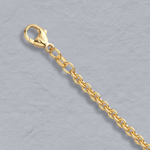 14k Gold Rolo (cable) Link Chain, 3.1mm Wide 30 Inches | Sarraf.com