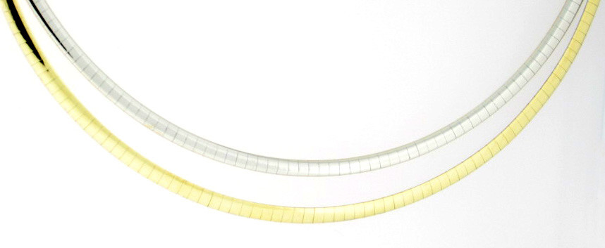 14k Reversible Omega Necklace 3 Mm 20" | Sarraf.com