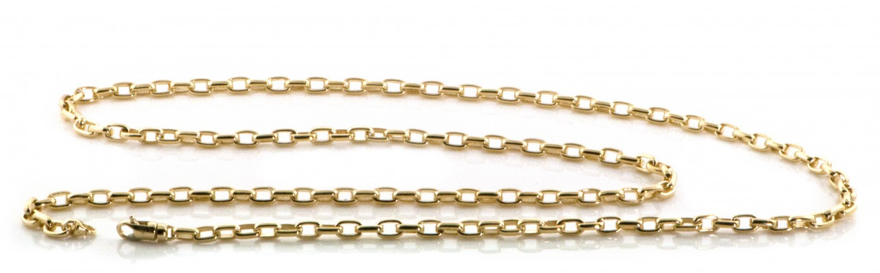 14k Gold 4.4mm Rolo Chain 18 Inches | Sarraf.com