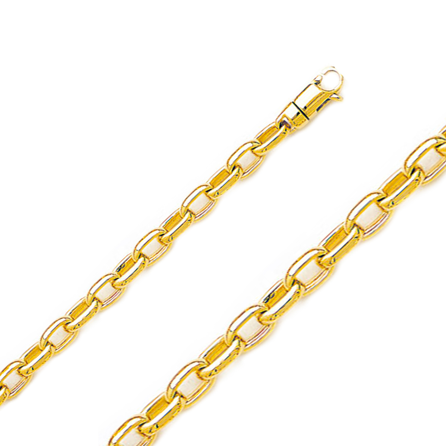 14K Yellow Gold 5.4mm Handmade Rolo Rolo Chain 18 Inches | Sarraf.com