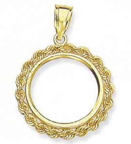 14k Gold 1/10 Oz Panda Coin Rope Bezel | Sarraf.com