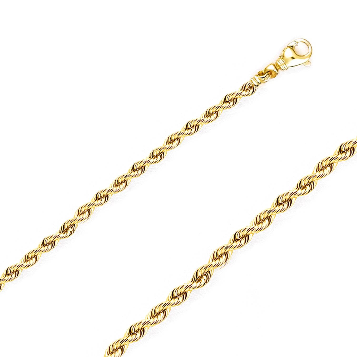 14K Yellow Gold 4mm Regular Rope Chain 28 Inches | Sarraf.com