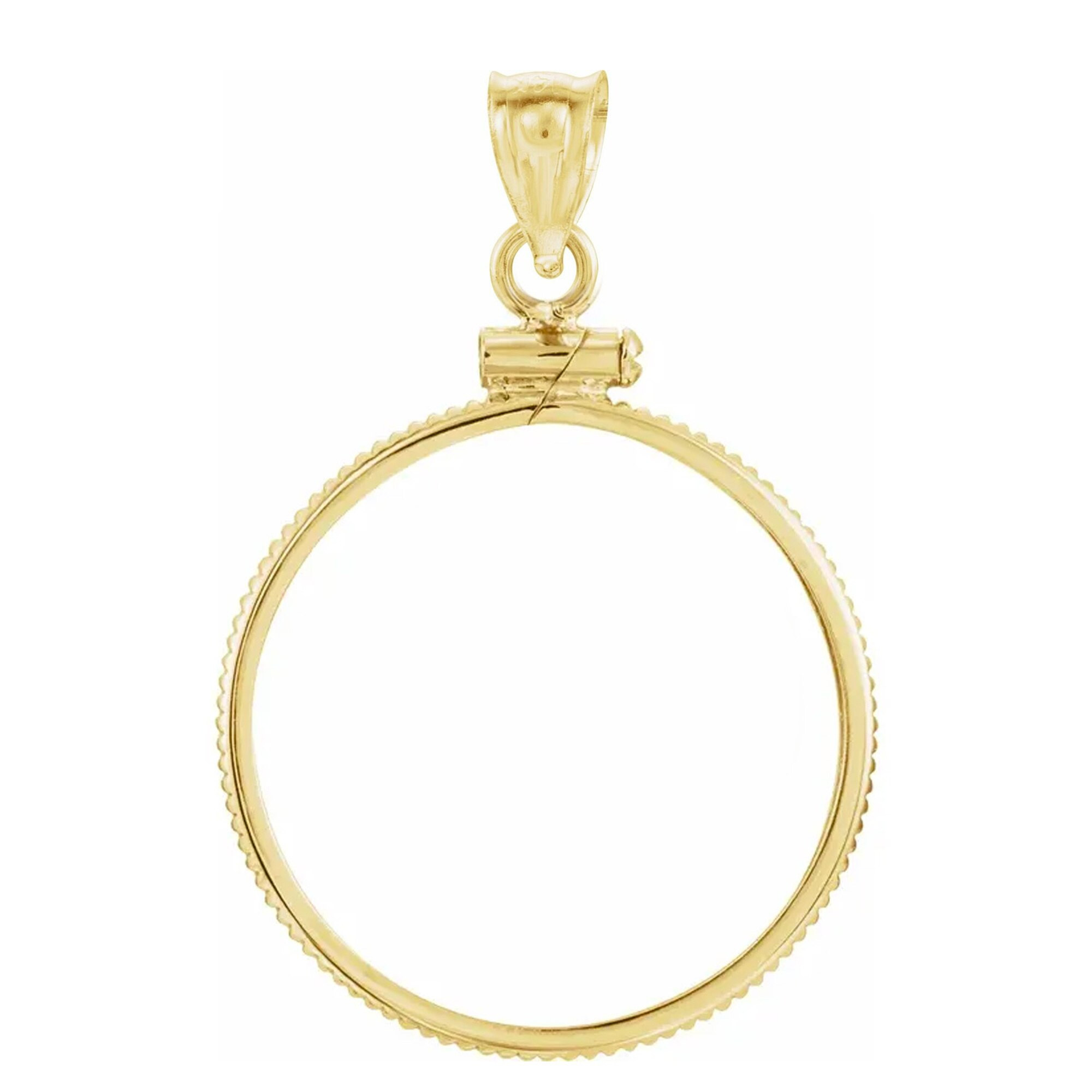 14k Gold 1/2 Sovereign Coin Screw Top Bezel | Sarraf.com
