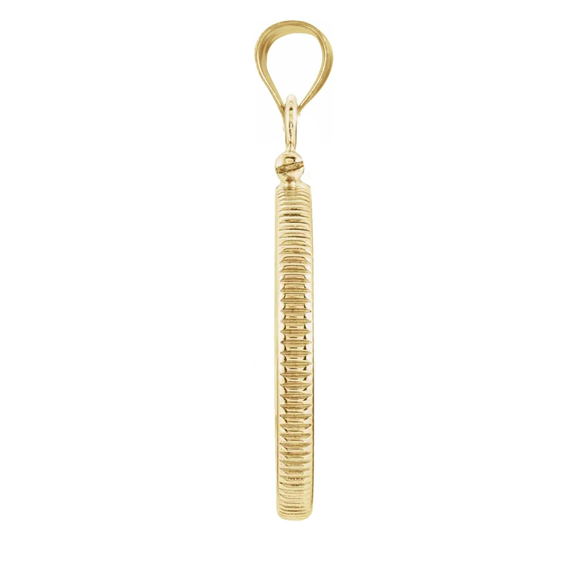 14k Gold One Sovereign Coin Screw Top Bezel | Sarraf.com