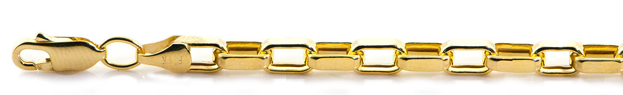 14K Yellow Gold 3.5mm Open Box Chain 22 Inches | Sarraf.com