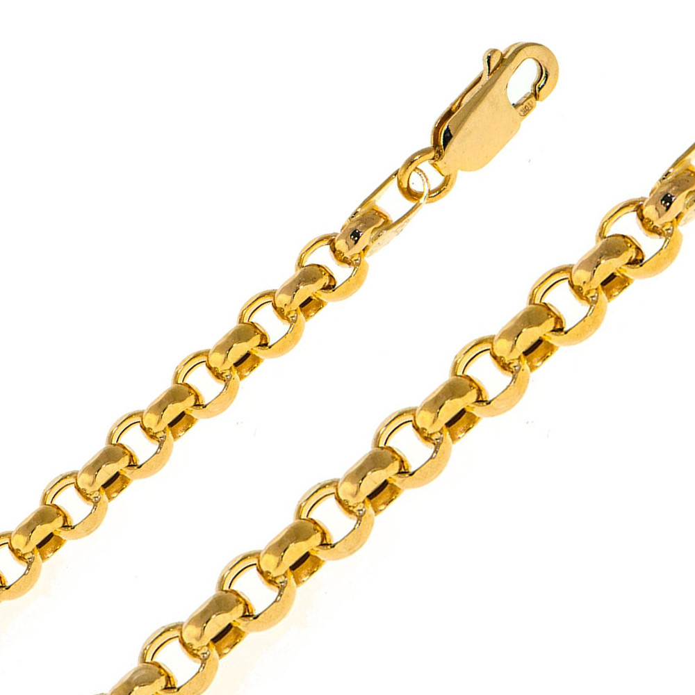 10k Yellow Gold 5mm Hollow Rolo Chain Necklace 20 Inches | Sarraf.com