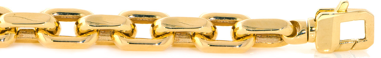 14K Yellow Gold 13mm Handcrafted Rolo Chain Necklace 18 Inches | Sarraf.com