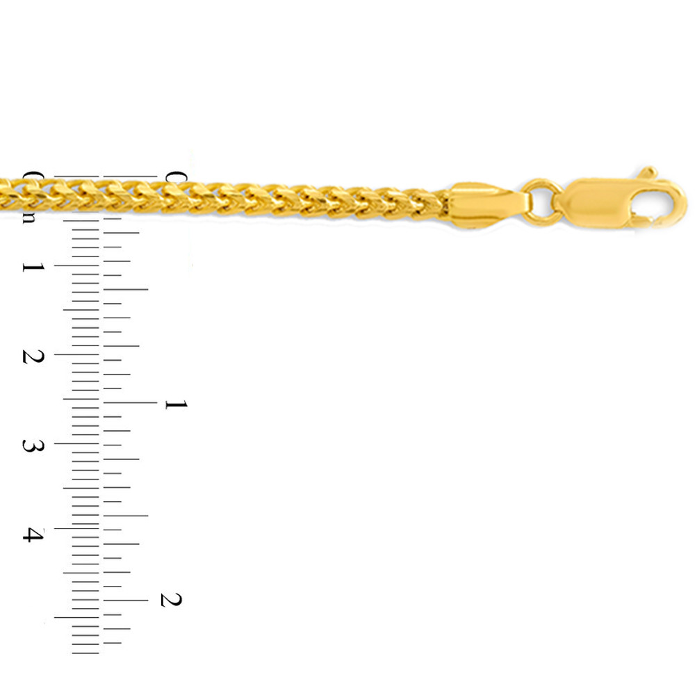 14k Gold 4.42mm Diamond Cut Franco Chain 26 Inches | Sarraf.com