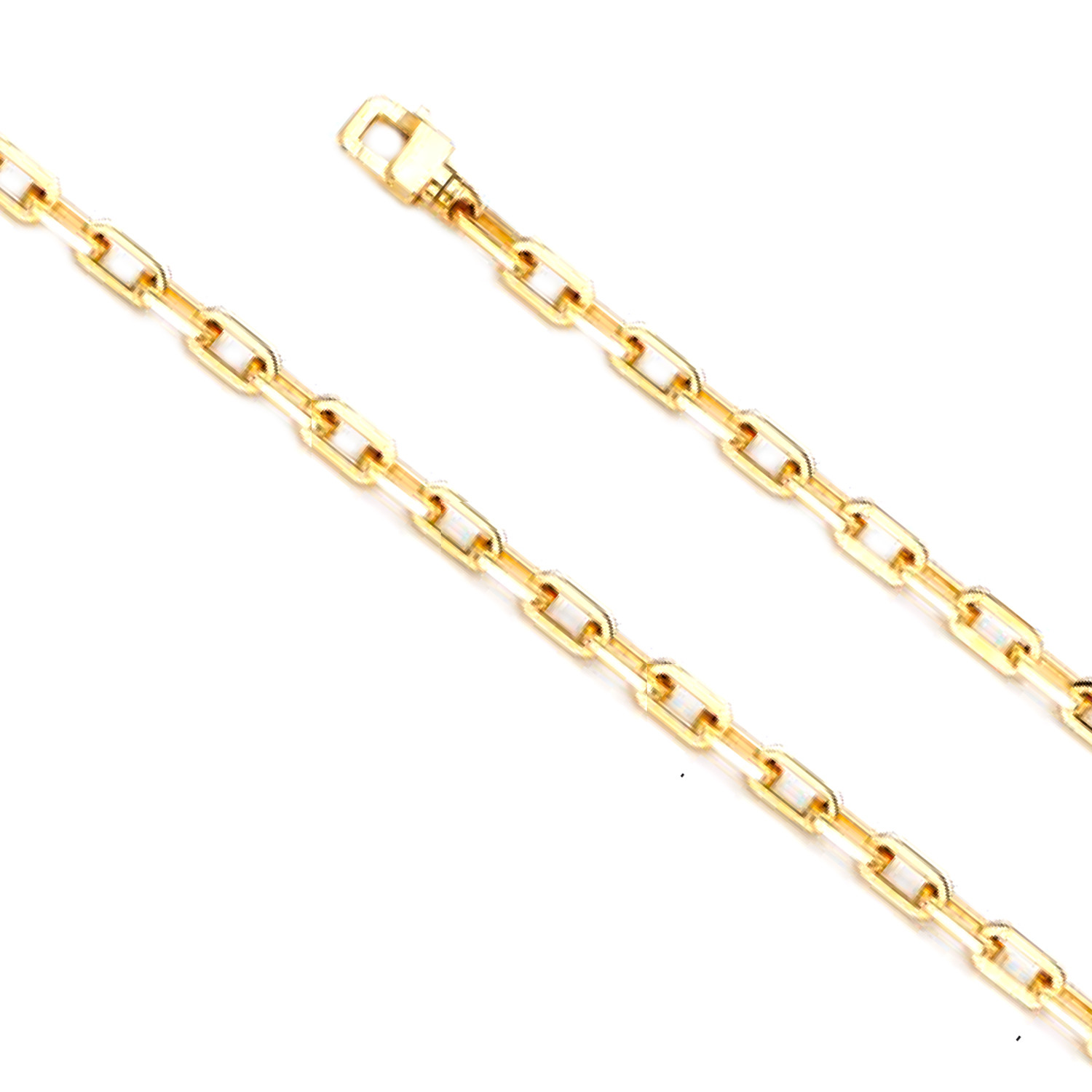 14K Yellow Gold Handmade Rolo Oval Chain 5.0mm wide 28 Inches | Sarraf.com