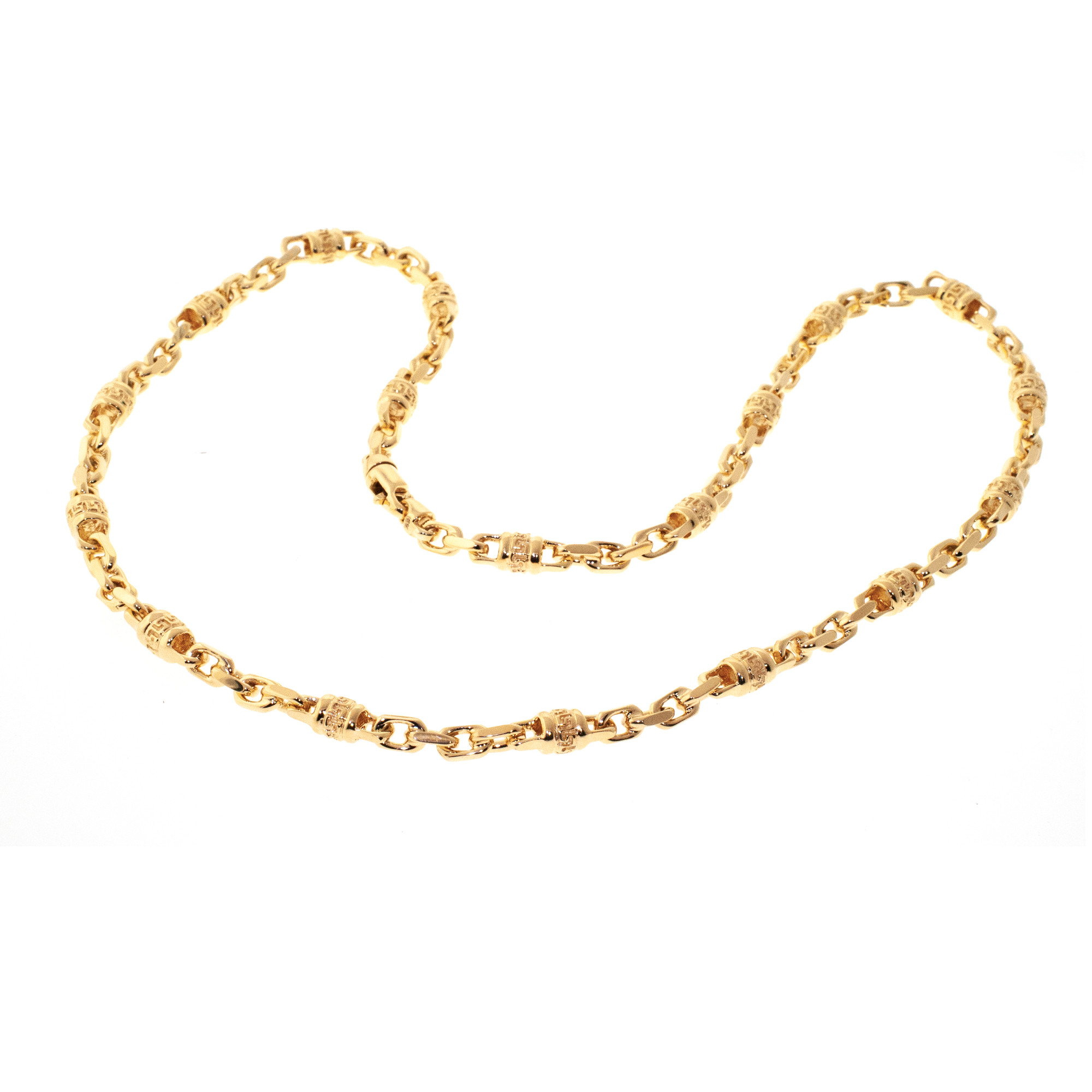 18k Gold 5.9mm Fancy Hand Made Chain 20 Inches | Sarraf.com