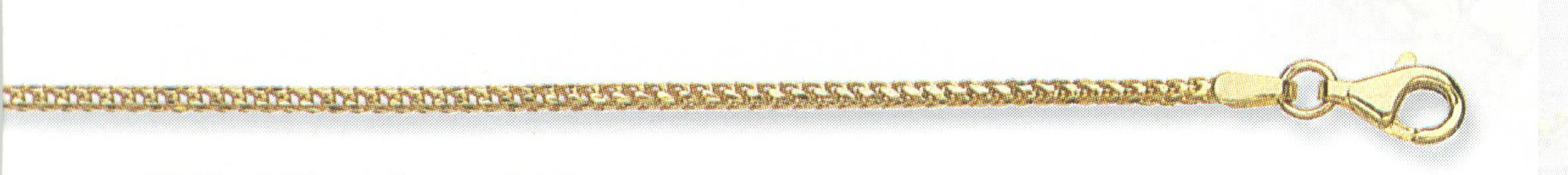 14k Gold 1.5mm Diamond Cut Franco Chain 22 Inches | Sarraf.com