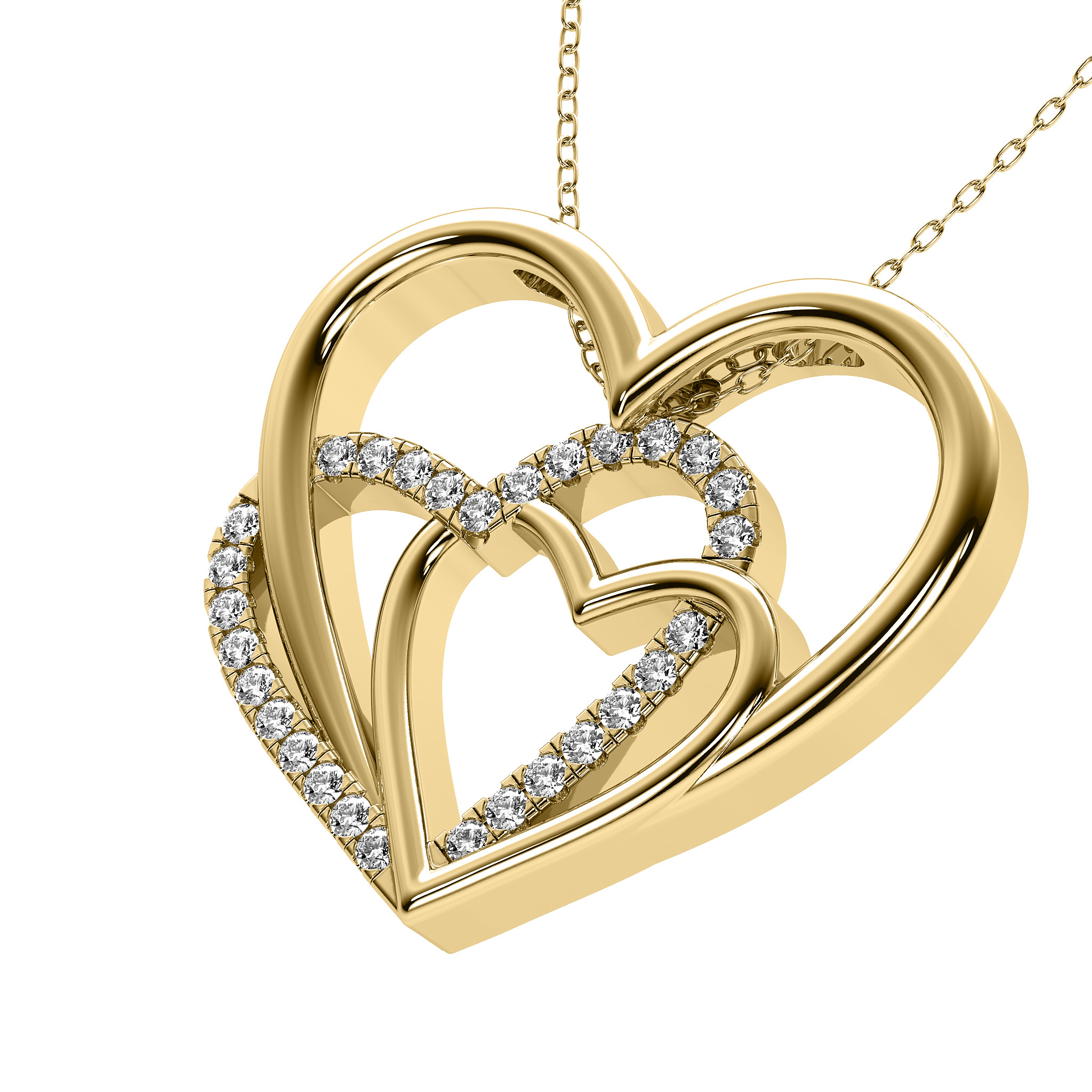 14K Gold Heart Diamond Pendant 0.60 ct. 38mm x 16mm| Sarraf.com