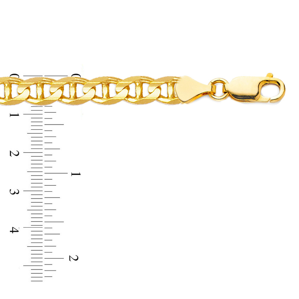 14k Gold 7mm Mariner Chain 24 Inches | Sarraf.com
