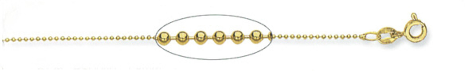 14k Gold Bead Link Chain, 1mm Wide 30 Inches | SARRAF.COM